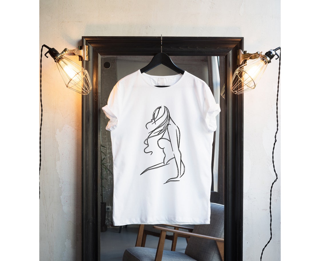 Woman One Line Embroidery Design for Machine Embroidery 6 - Etsy