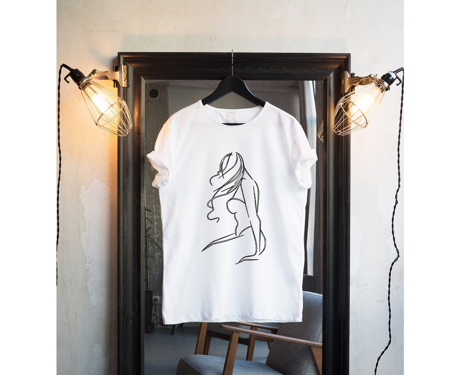 Woman One Line Embroidery Design for Machine Embroidery 6 - Etsy