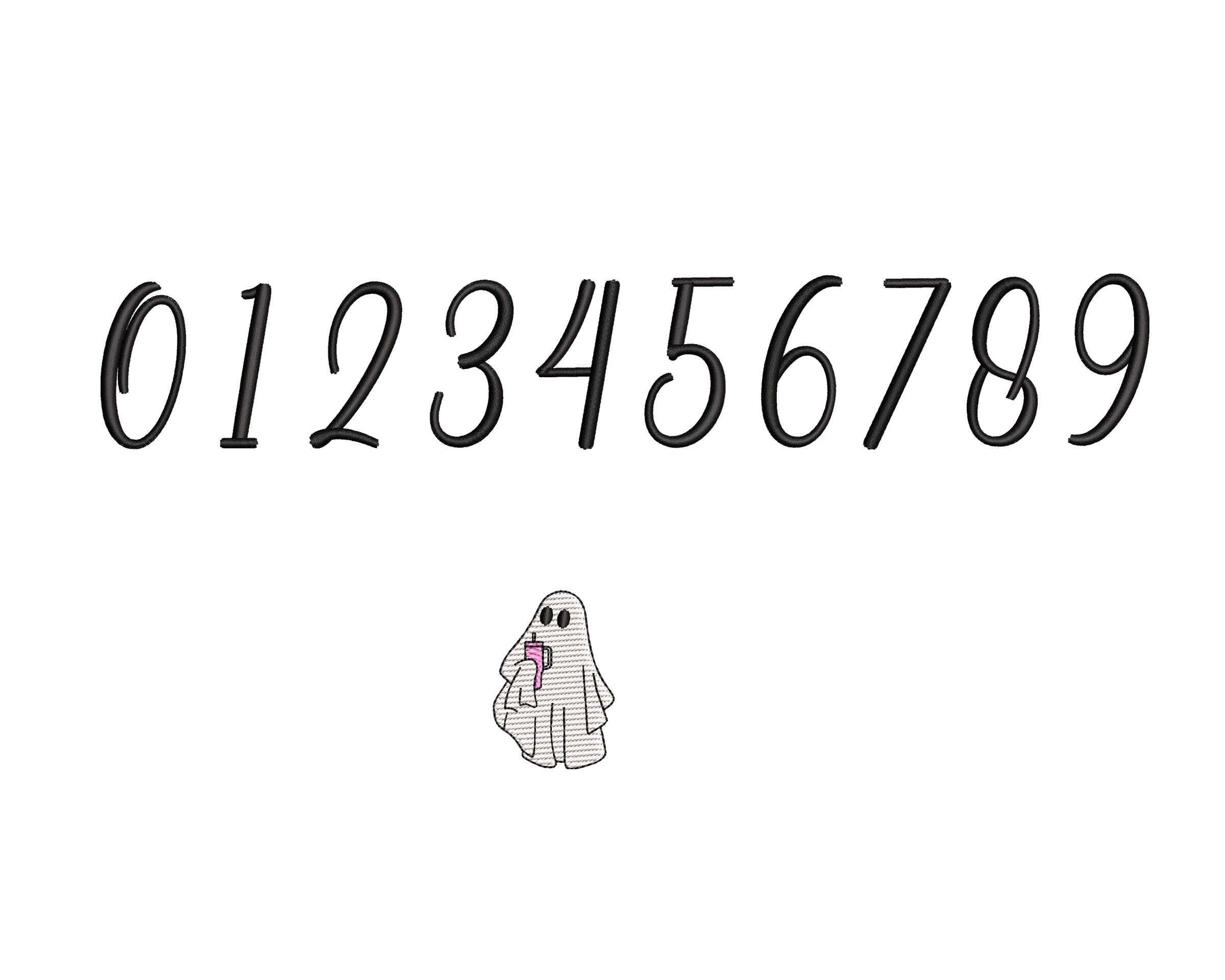 Halloween Cursive Machine Embroidery Font Ghosty , Ghost Embroidery ...