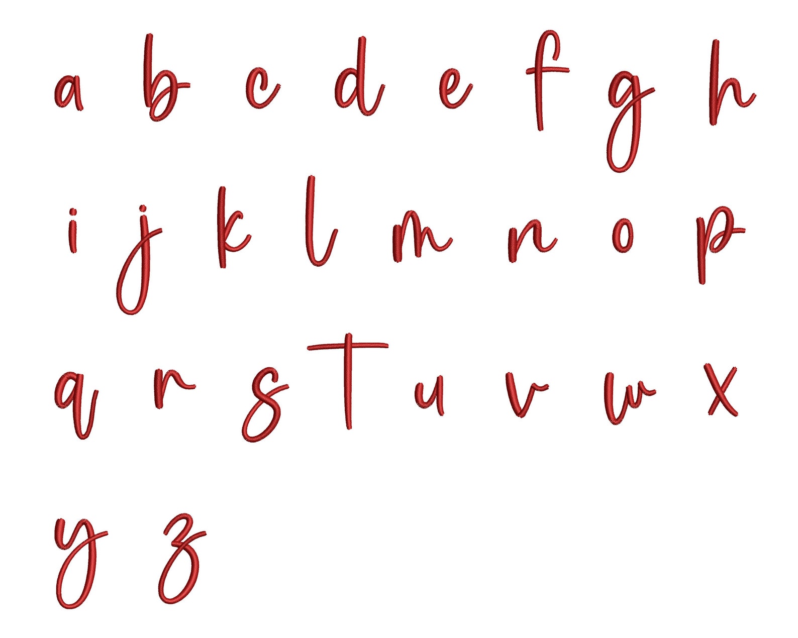 Cursive Thin Machine Embroidery Font , Machine Embroidery Design , BX ...