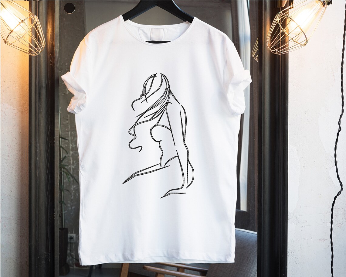 Woman One Line Embroidery Design for Machine Embroidery 6 - Etsy