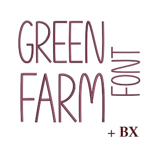 Farmhouse Embroidery Font Green Farm , Machine Embroidery Design , BX ...