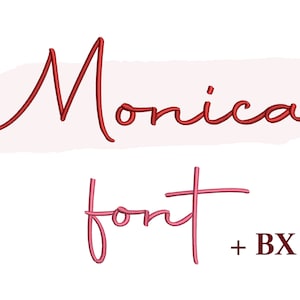 Script Machine Embroidery Font Monica , Embroidery Design , BX Cursive Handwritten Embroidery ...