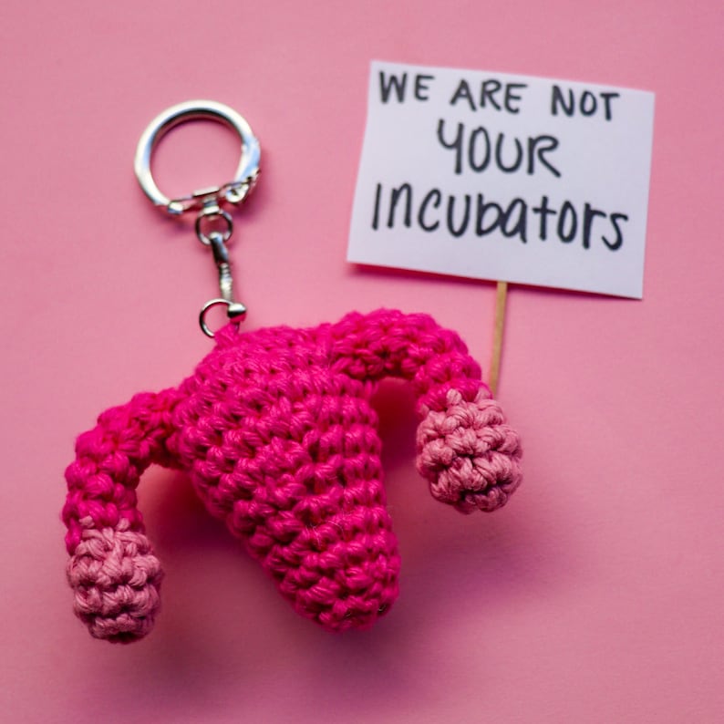 Crocheted Uterus Keychain | Abortion Access, All Proceeds Donated ...