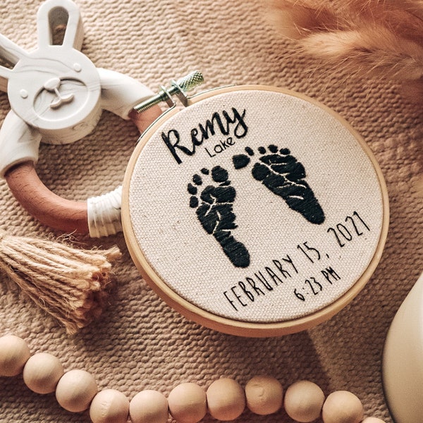Birth Stats Embroidery Design - Etsy