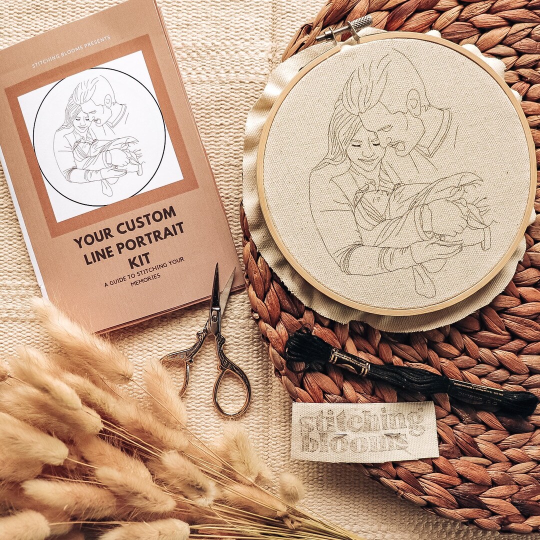 Portrait Embroidery Kit | Custom Line Art, Photo Embroider DIY - Etsy