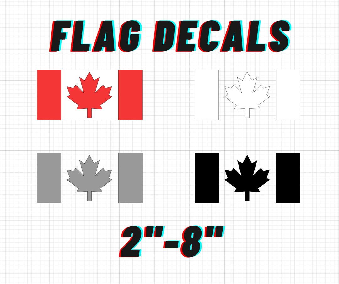 Canada Flag Vinyl Decals 2-pack - Etsy