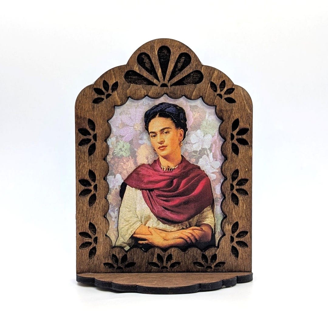 Frida Retablo Wooden Nicho Shadow Box for Dia De Los Muertos Finished ...