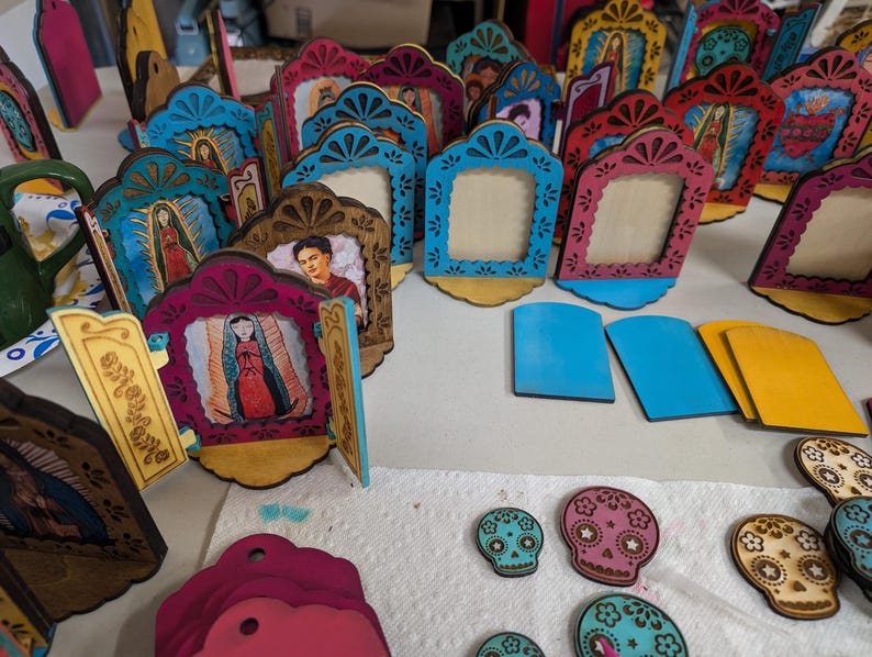 Sugar Skull Retablo Nicho Shadow Box for Dia De Los Muertos Finished ...