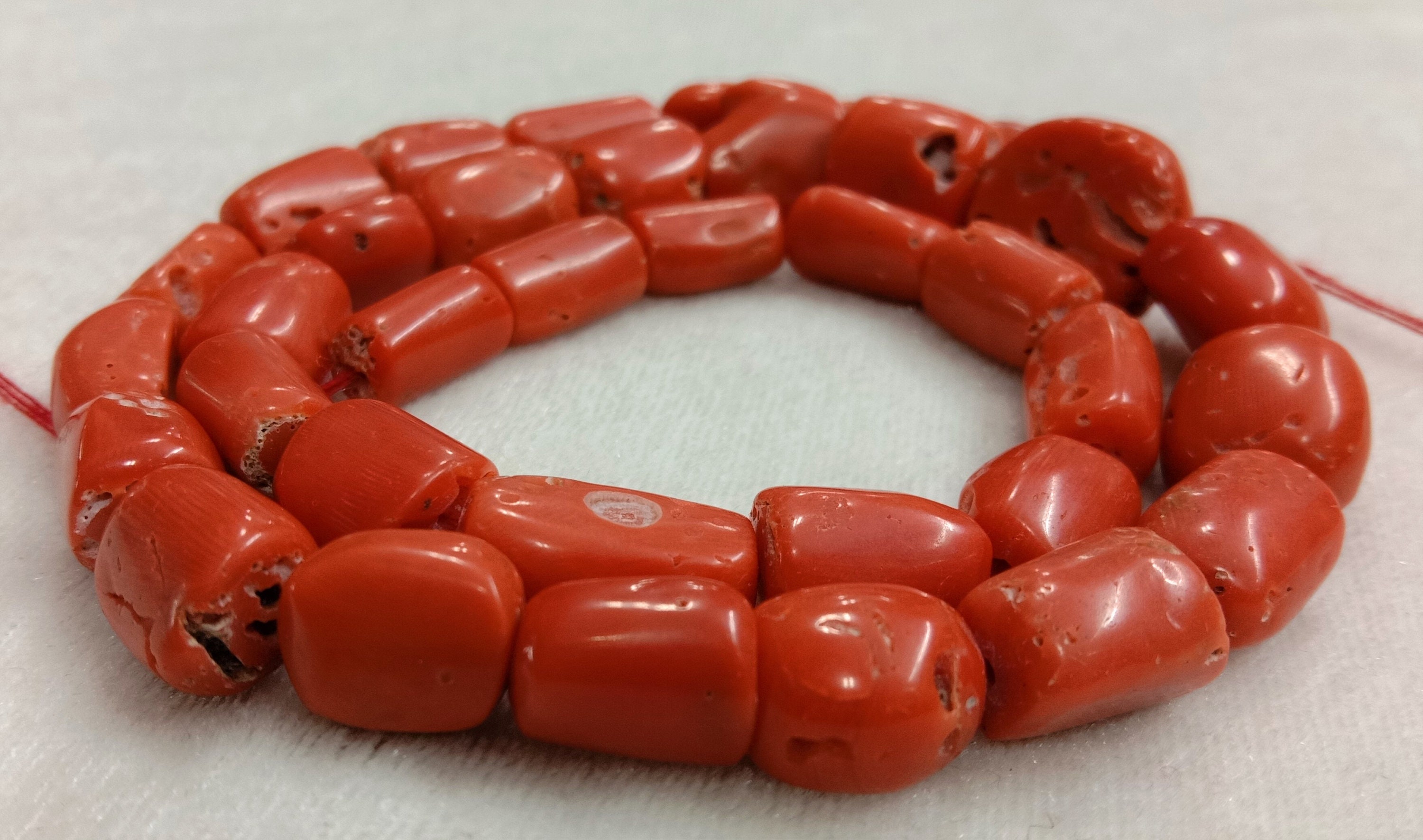 16INCHES 100% natural Italian coral smooth oval beads | Etsy