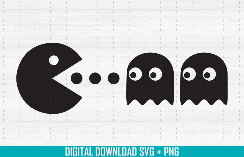 Pac man Svg Png 80's game gaming retro svg pacman | Etsy