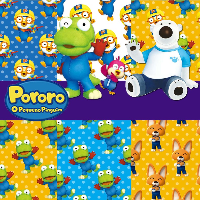 Pororo Clipart Pororo Paper Pororo PNG Pororo Digital Paper | Etsy