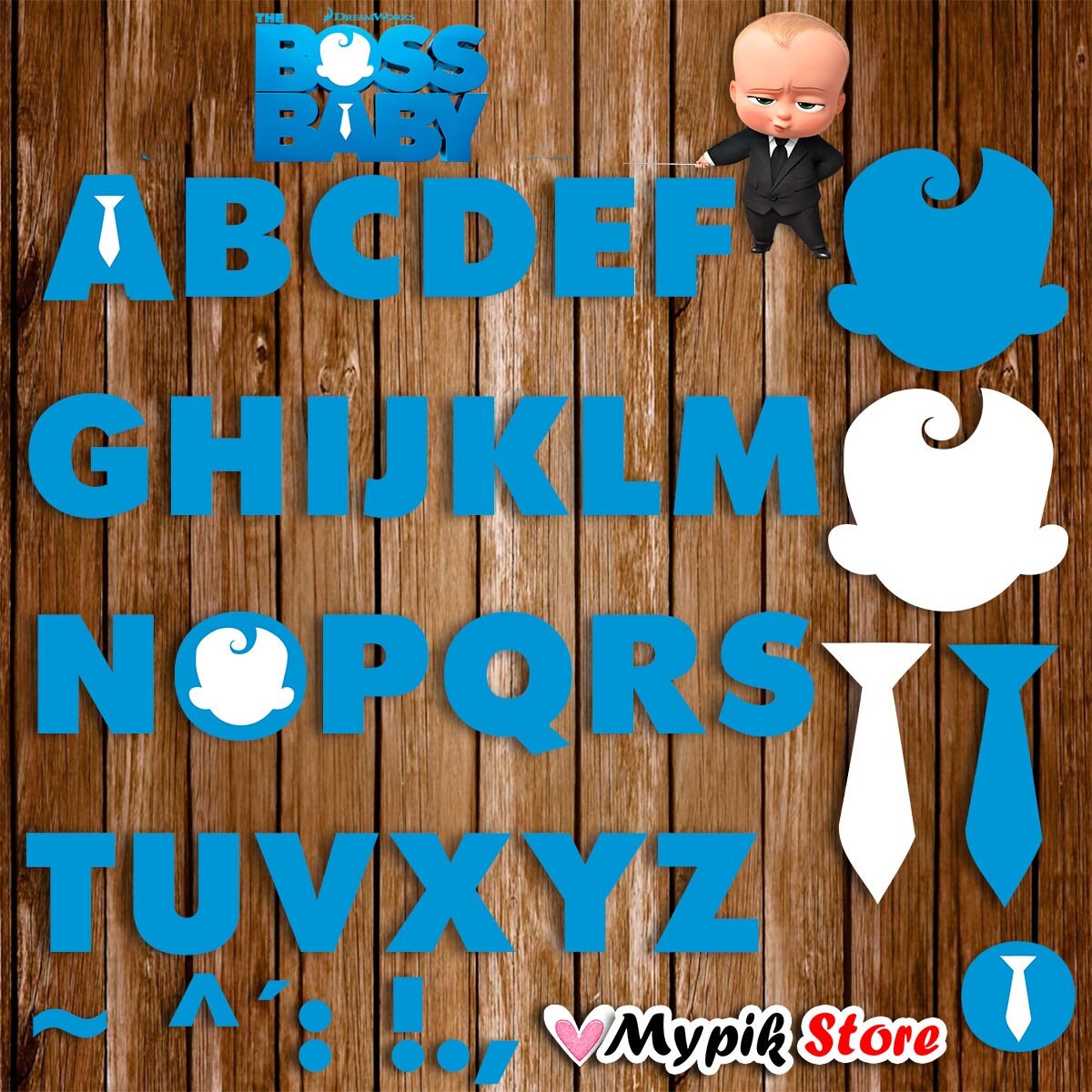 Boss Baby Alphabet png Boss Baby Letters Download Instant | Etsy