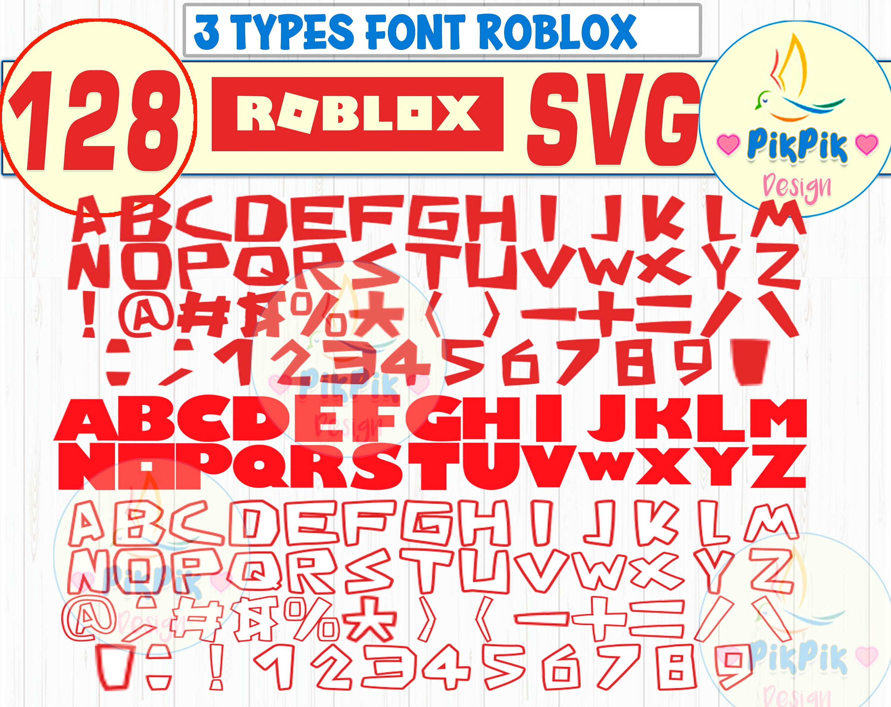 128 Bundle Roblox Font Svg Cricut Roblox Clipart Roblox Png Etsy