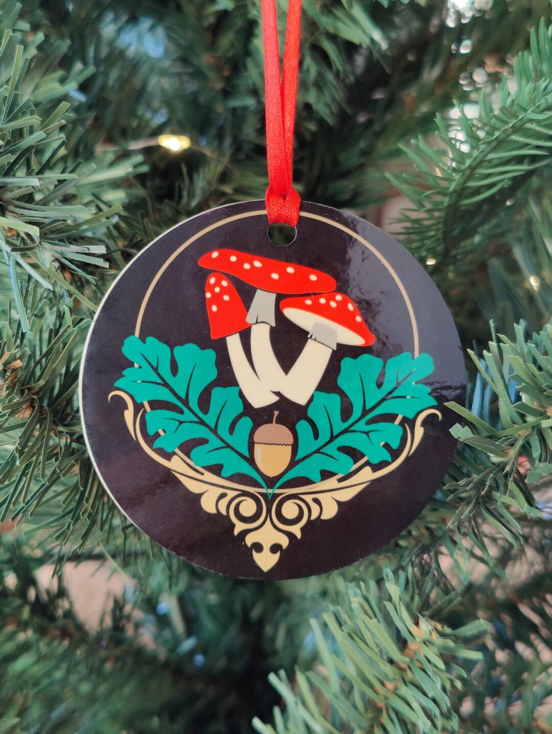 Mushroom Wood Ornament: Cottagecore Botanical Yule Gift - Etsy
