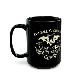 Halloween Gothic Vampire Bat Coffee Mug, Fall Mug, Halloween Mug ...