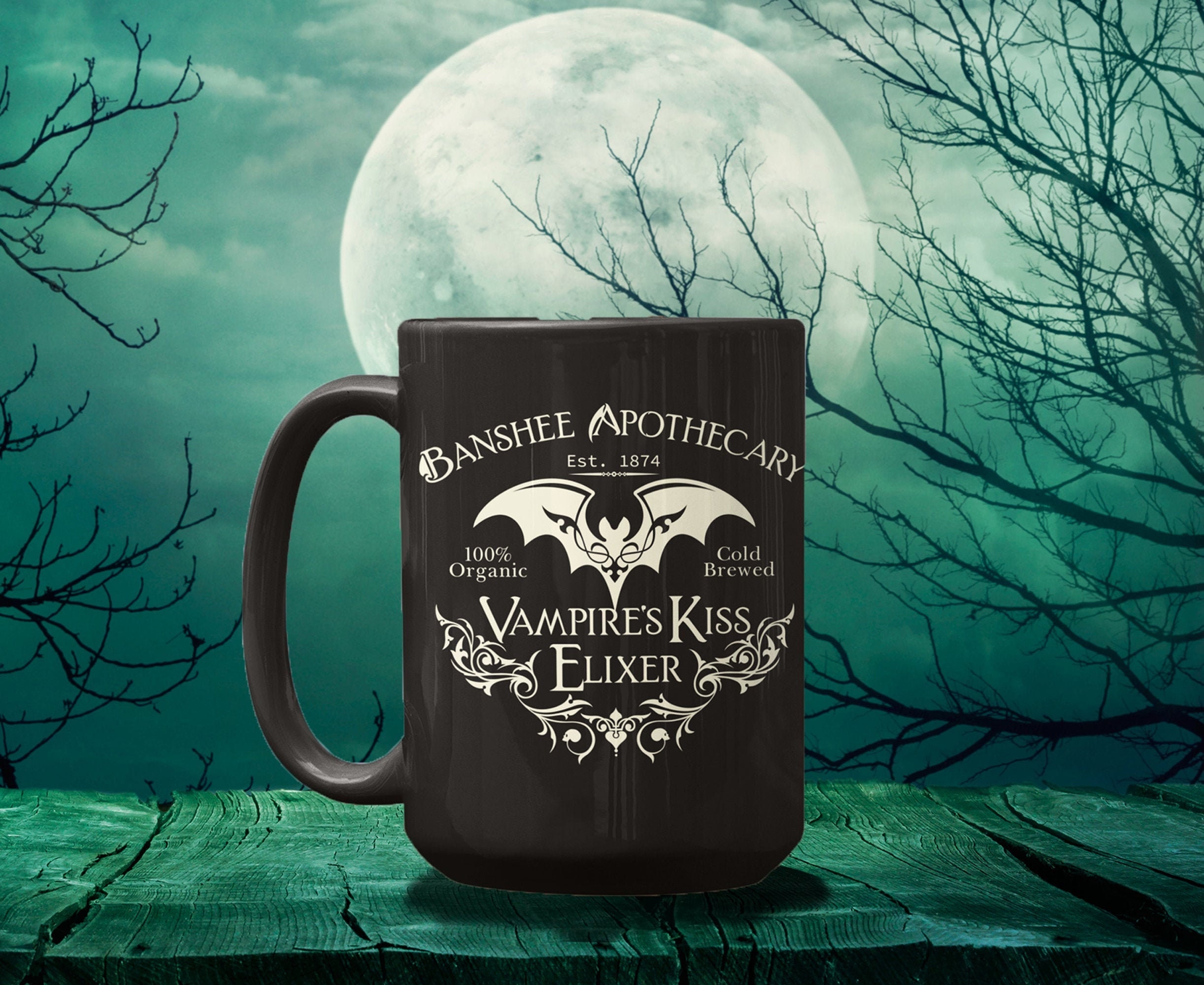 Halloween Gothic Vampire Bat Coffee Mug Fall Mug Halloween | Etsy