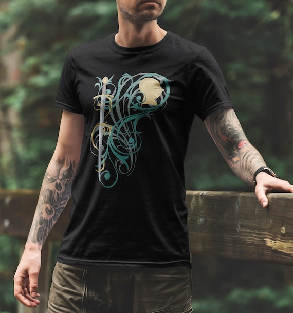 Sword Flourish Men's Graphic Tee Men's T-shirt Gift - Etsy