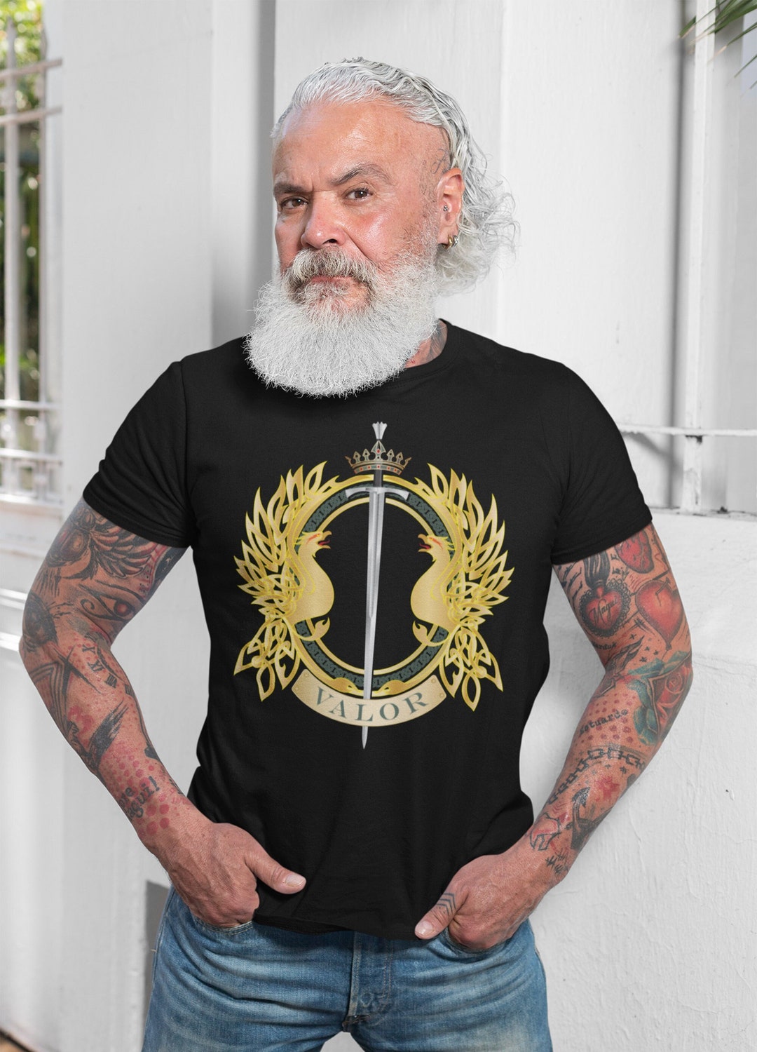 Celtic Knotwork Phoenix Sword and Crest T-shirt, Sword Shirt, Warrior T ...