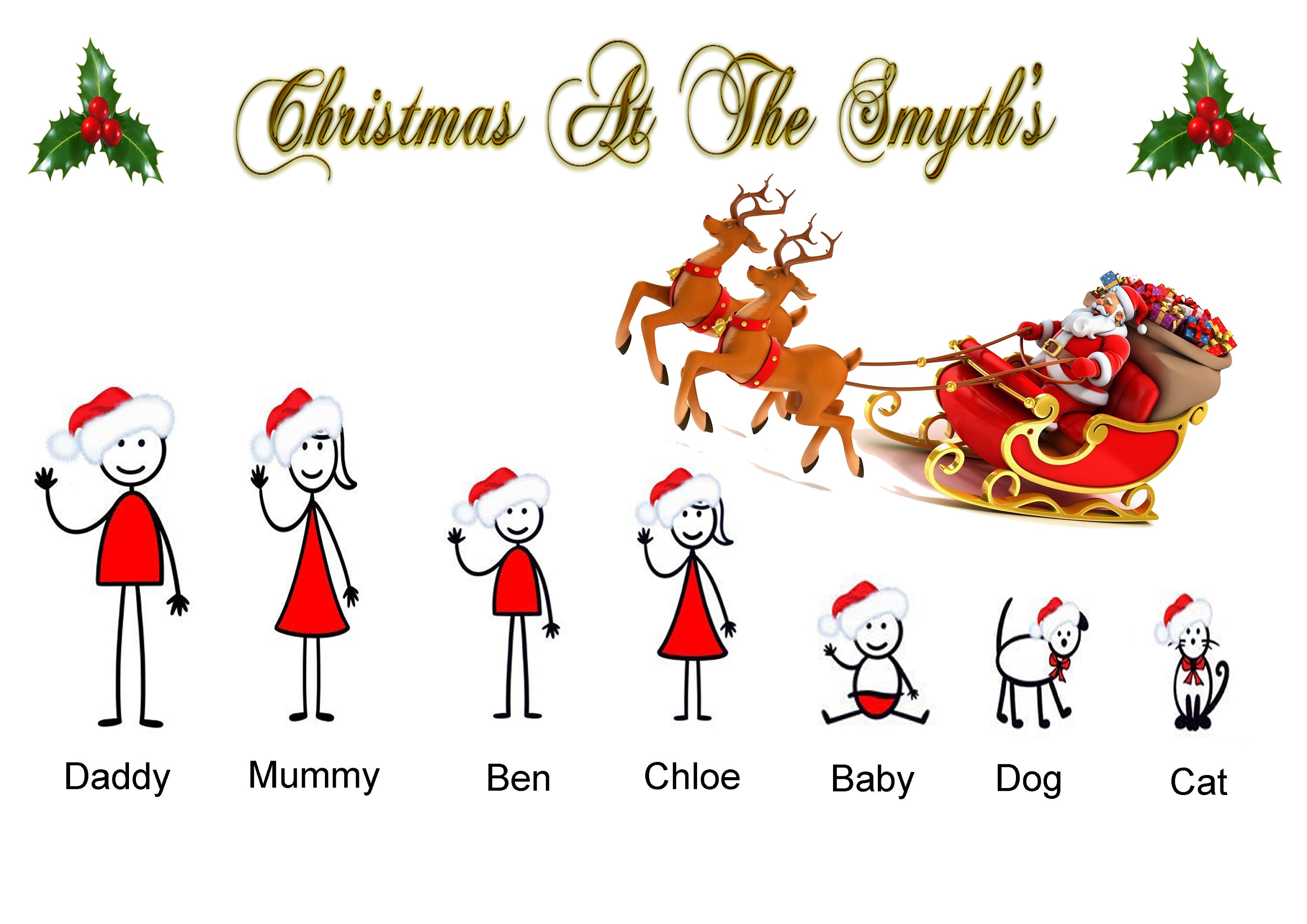 Christmas Personalised Family A4 Photo Print - Etsy