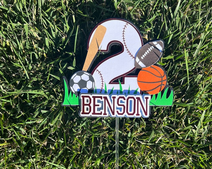 Football Cake Topper, Personalized FOOTBALL Cake Topper, Custom ...