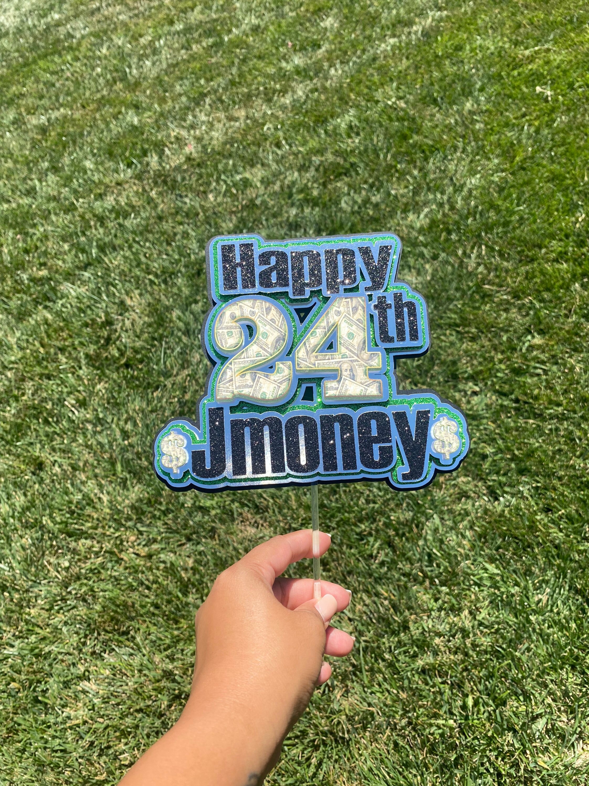 Money Theme Cake Topper Dollar Sign Cake Topper Green and | Etsy Canada