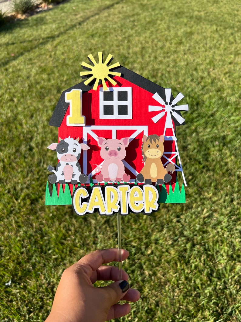 Farm Theme Cake Topper - Etsy