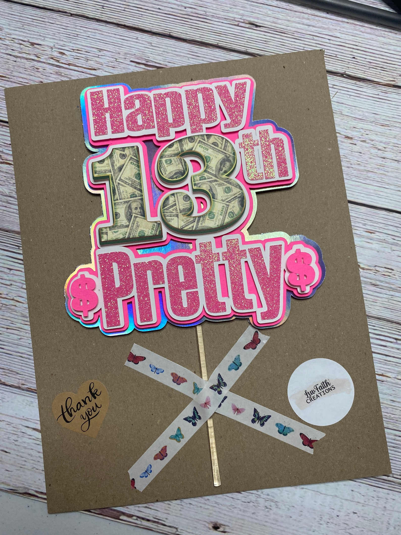 Money Theme Cake Topper Dollar Sign Cake Topper Green and | Etsy