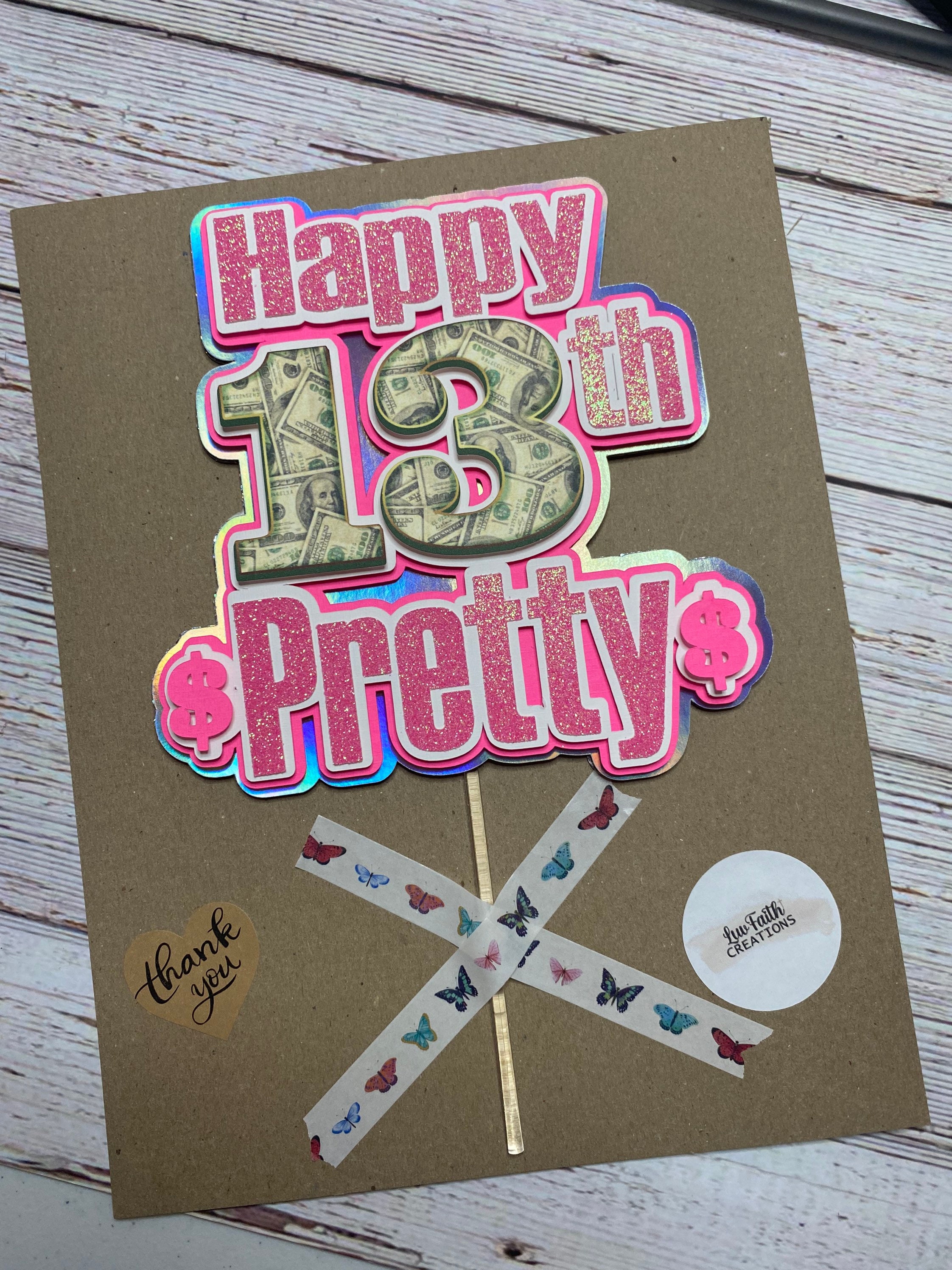 Money Theme Cake Topper Dollar Sign Cake Topper Green and | Etsy Canada