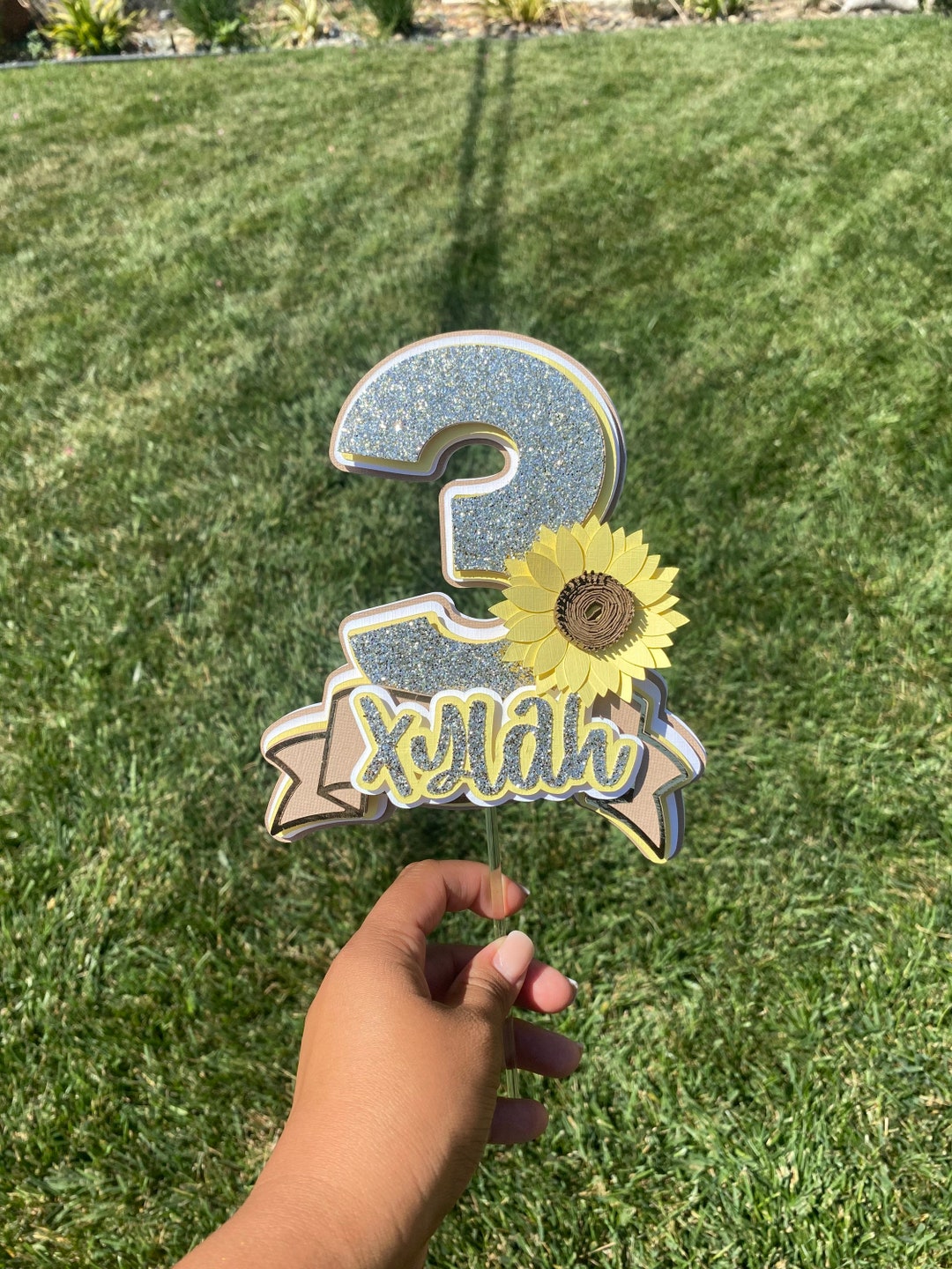 Sunflower Theme Cake Topper, Sunflower Theme Cake Smash Topper ...