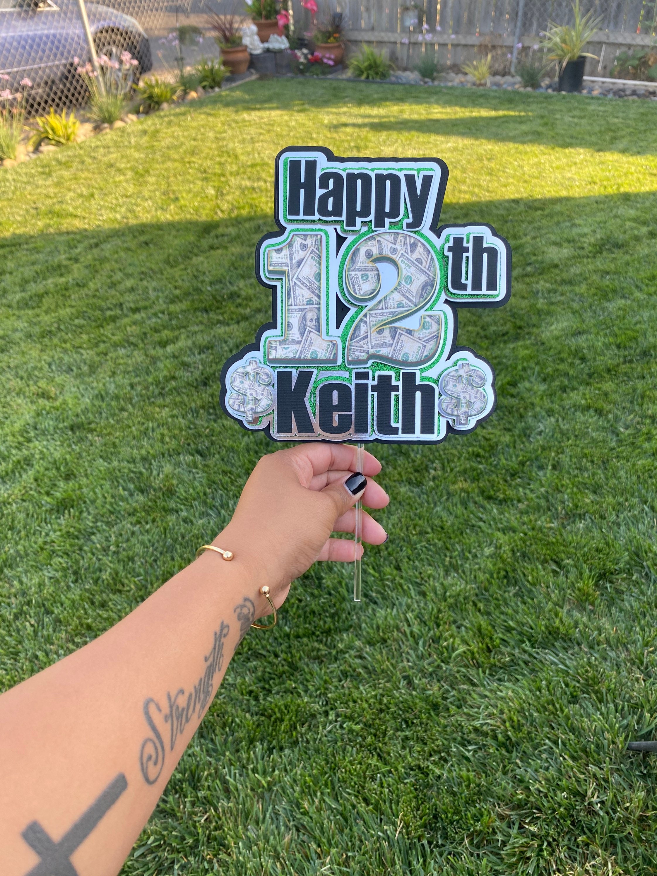 Money Theme Cake Topper Dollar Sign Cake Topper Green and | Etsy Canada