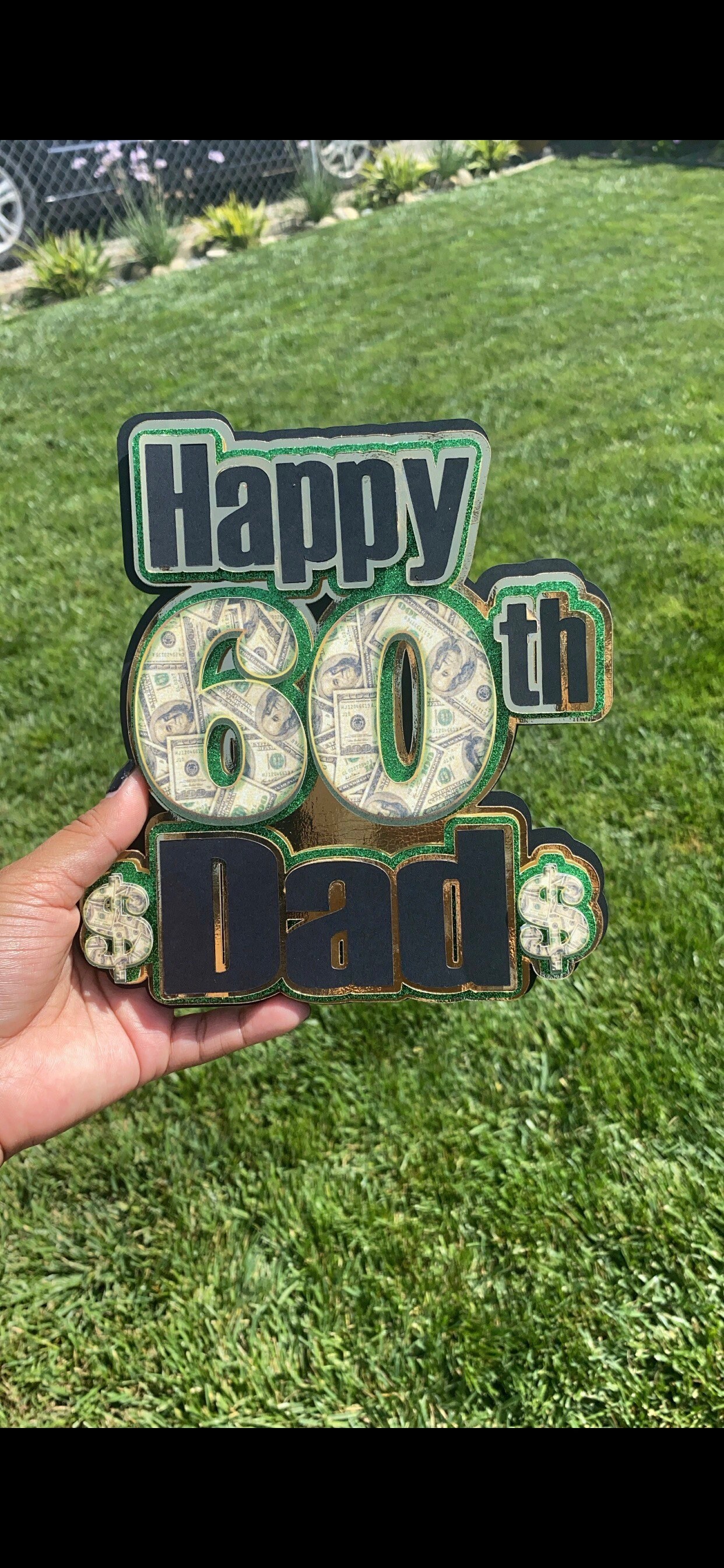 Money Theme Cake Topper Dollar Sign Cake Topper Green and | Etsy Canada