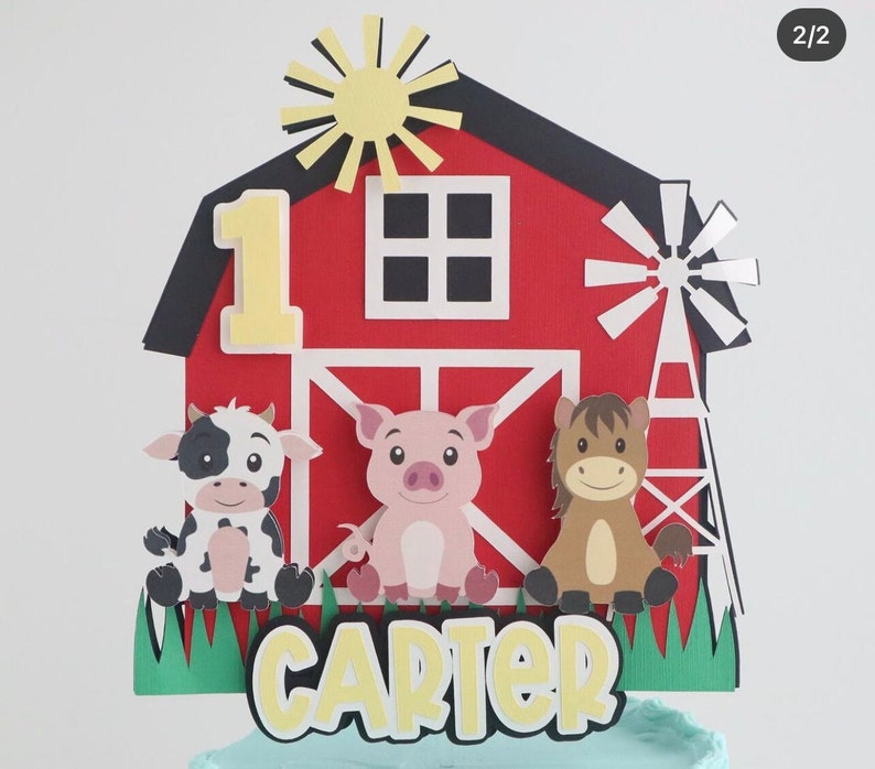 Farm Theme Cake Topper - Etsy