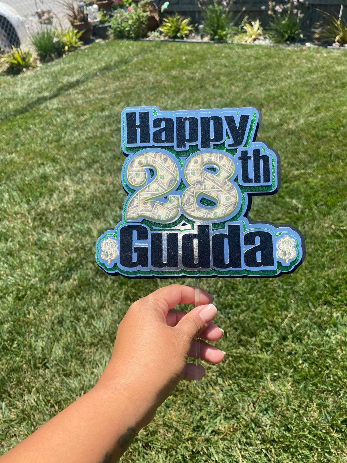 Money Theme Cake Topper Dollar Sign Cake Topper Green and | Etsy Canada