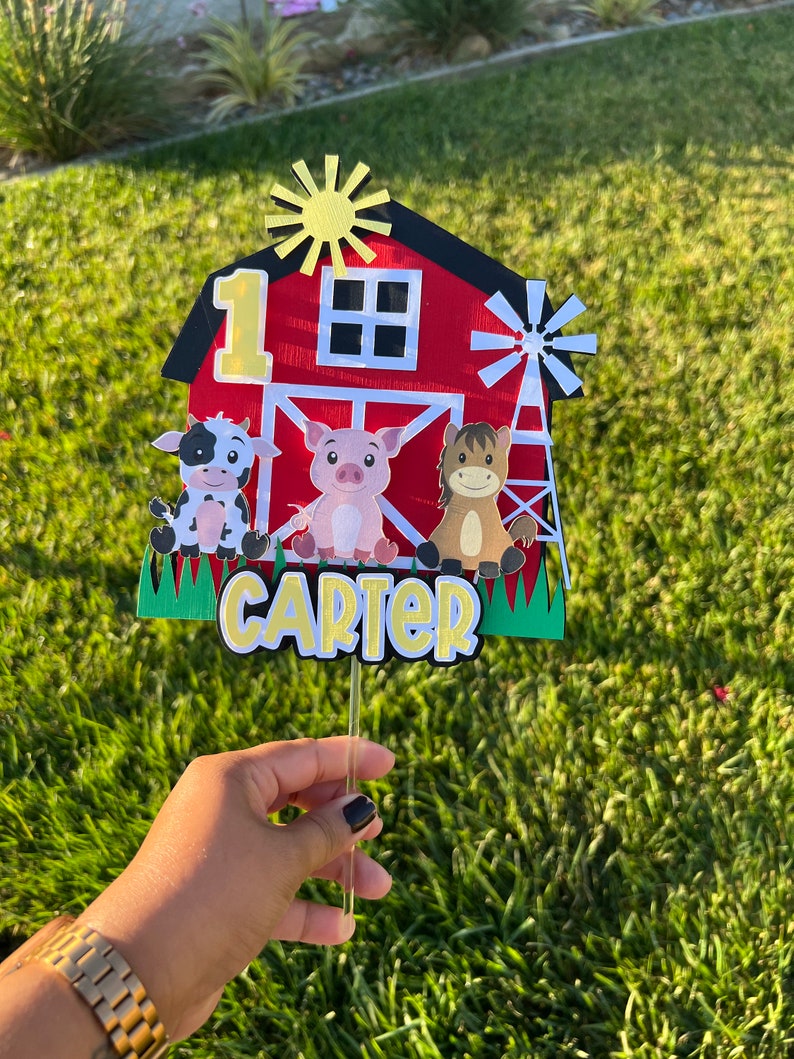 Farm Theme Cake Topper - Etsy