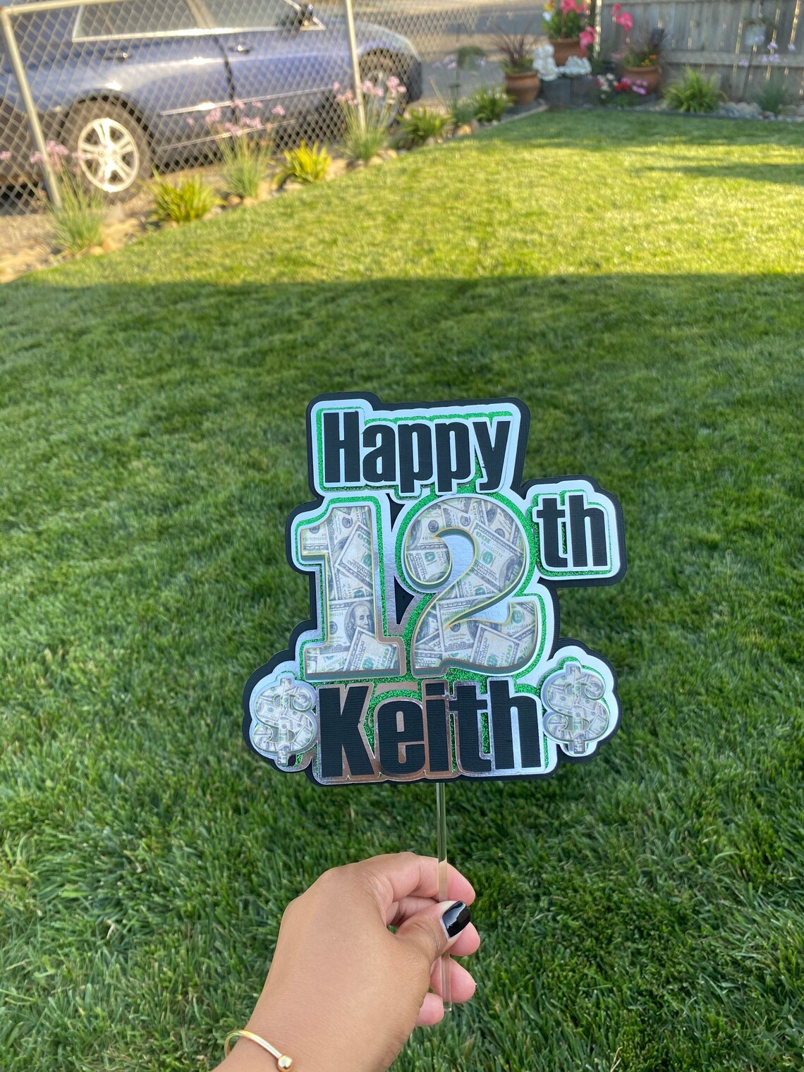 Money Theme Cake Topper Dollar Sign Cake Topper Green and | Etsy Canada