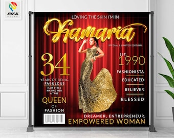 Magazine Photo Cover Birthday Backdrop - Etsy