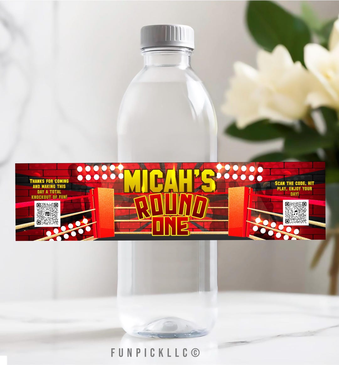Boxing Party Water Bottle Label: DIY Boxer Theme (digital Download) - Etsy