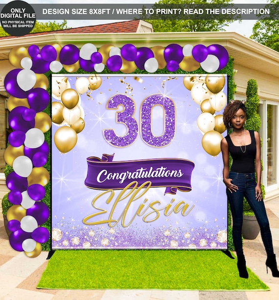 DIGITAL FILE Purple and Gold Backdrop Purple and Gold - Etsy