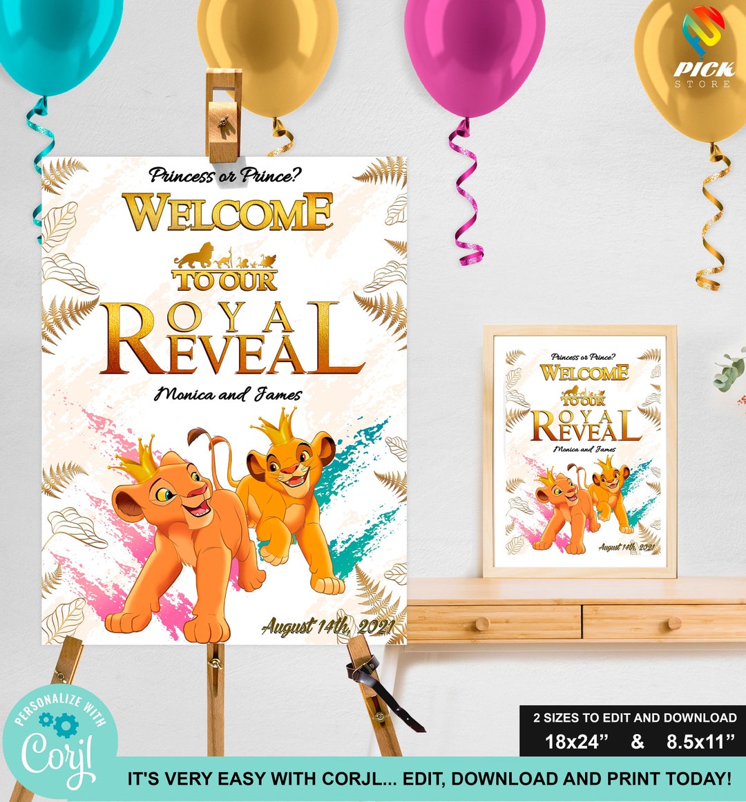 DIGITAL Lion King Welcome Sign Lion King Baby Shower Sign - Etsy