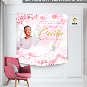 Pink Floral Memorial Banner: Custom Photo Remembrance (digital Download ...