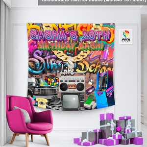 90s Party Backdrop Back to the 90s Banner Throwback Party Hip Hop Photo ...