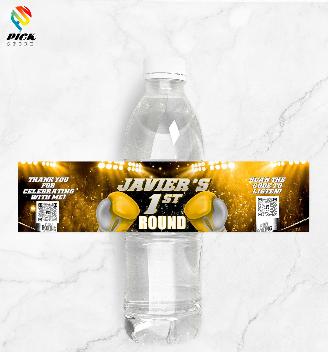 Boxing Water Bottle Label: Little Champ Party Favors (DIY FILE) - Etsy