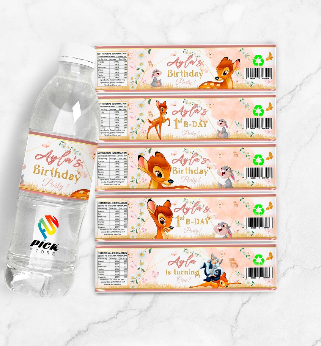 DIGITAL FILE | Bambi Bottle Labels | Bambi Printable Labels | Bambi ...