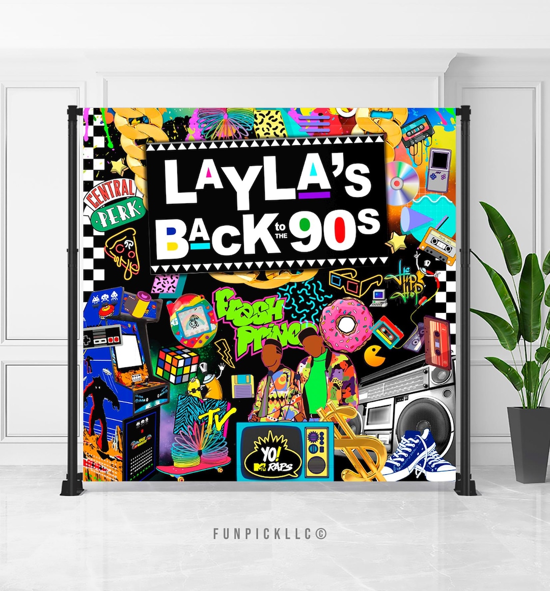 90s Party Backdrop: Retro Y2K Banner (digital Download) - HP06 - Etsy