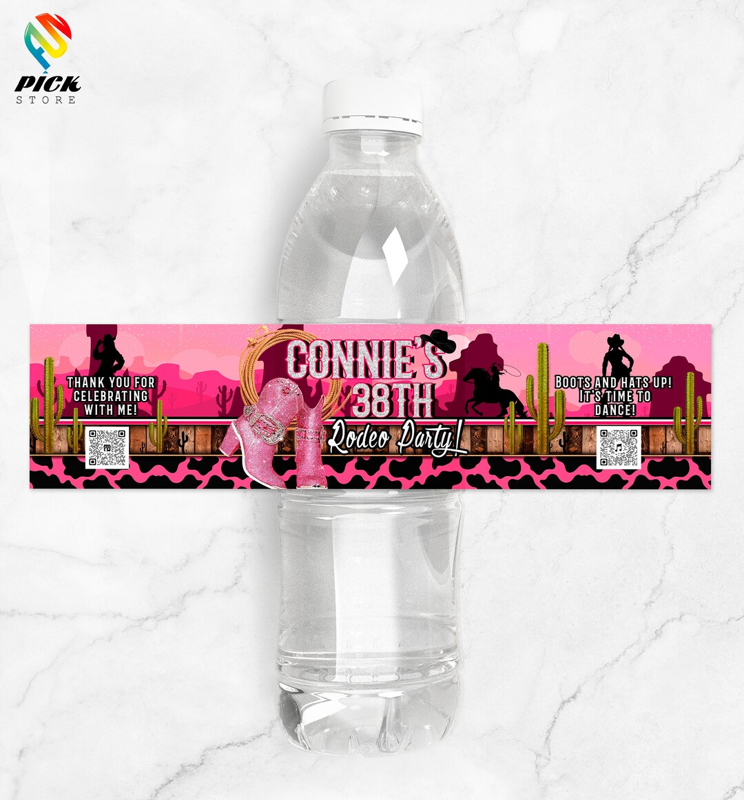 Western Cowgirl Water Bottle Label | Rodeo Queen Drink Label | Cowgirl ...