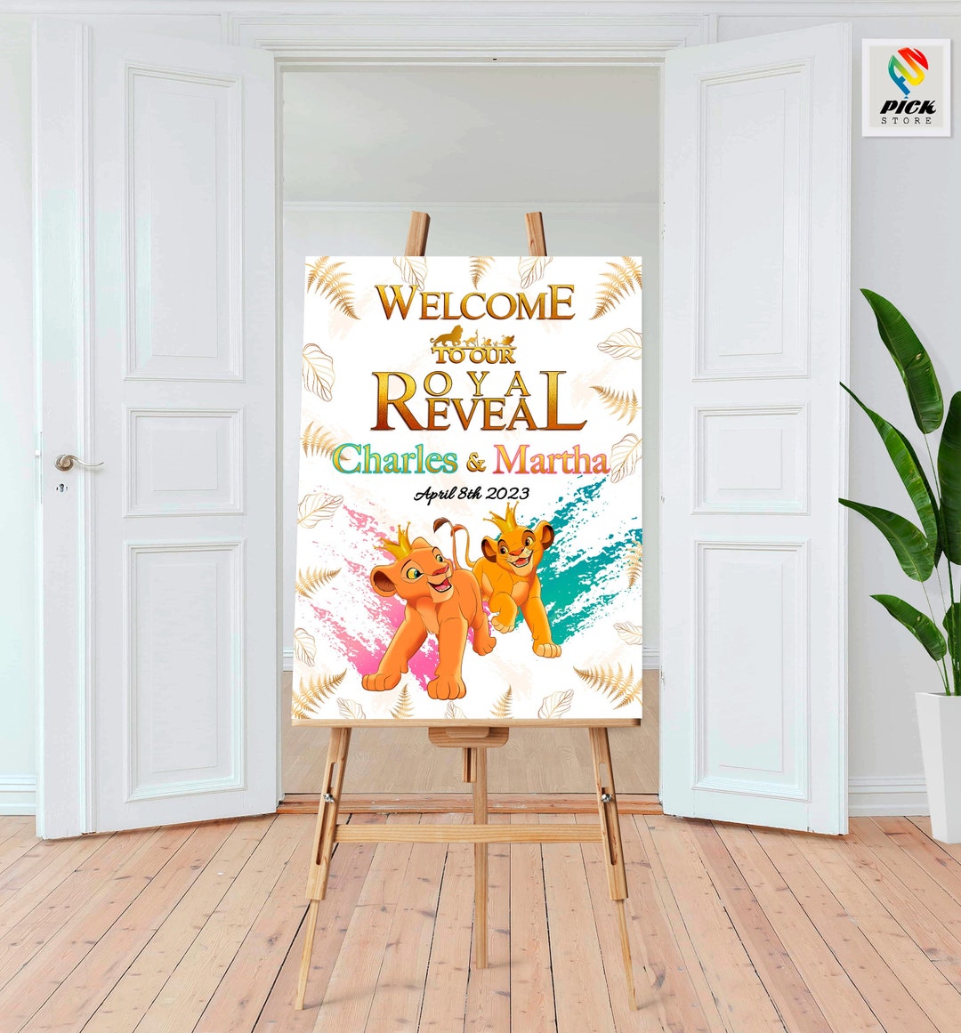DIGITAL Lion King Welcome Sign Lion King Baby Shower Sign Lion King ...