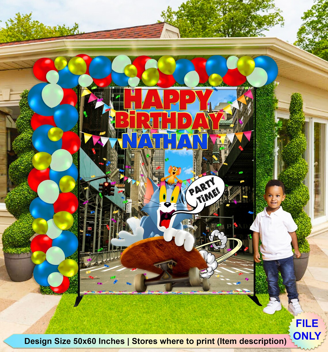 DIGITAL FILE Tom and Jerry Backdrop Tom and Jerry Banner - Etsy UK