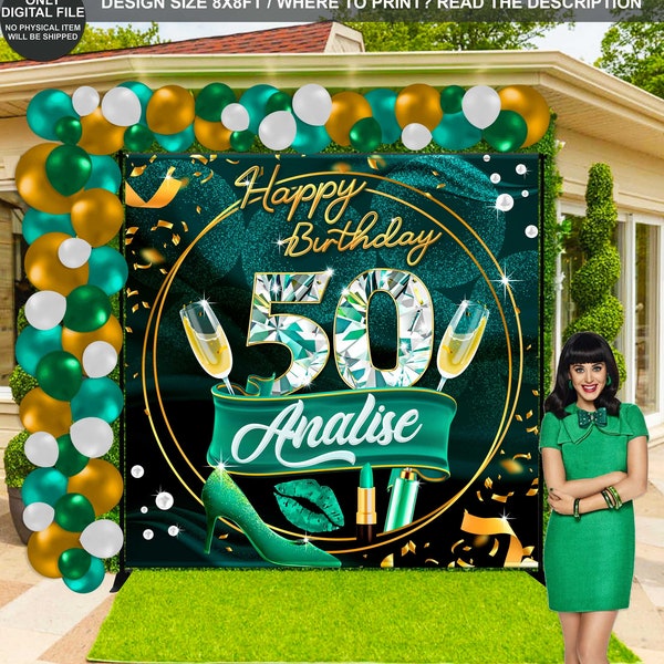 Green and Gold Backdrop - Etsy