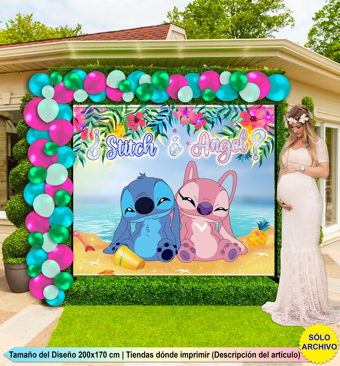 Digital Stitch Or Angel Backdrop Stitch Or Angel Gender Etsy